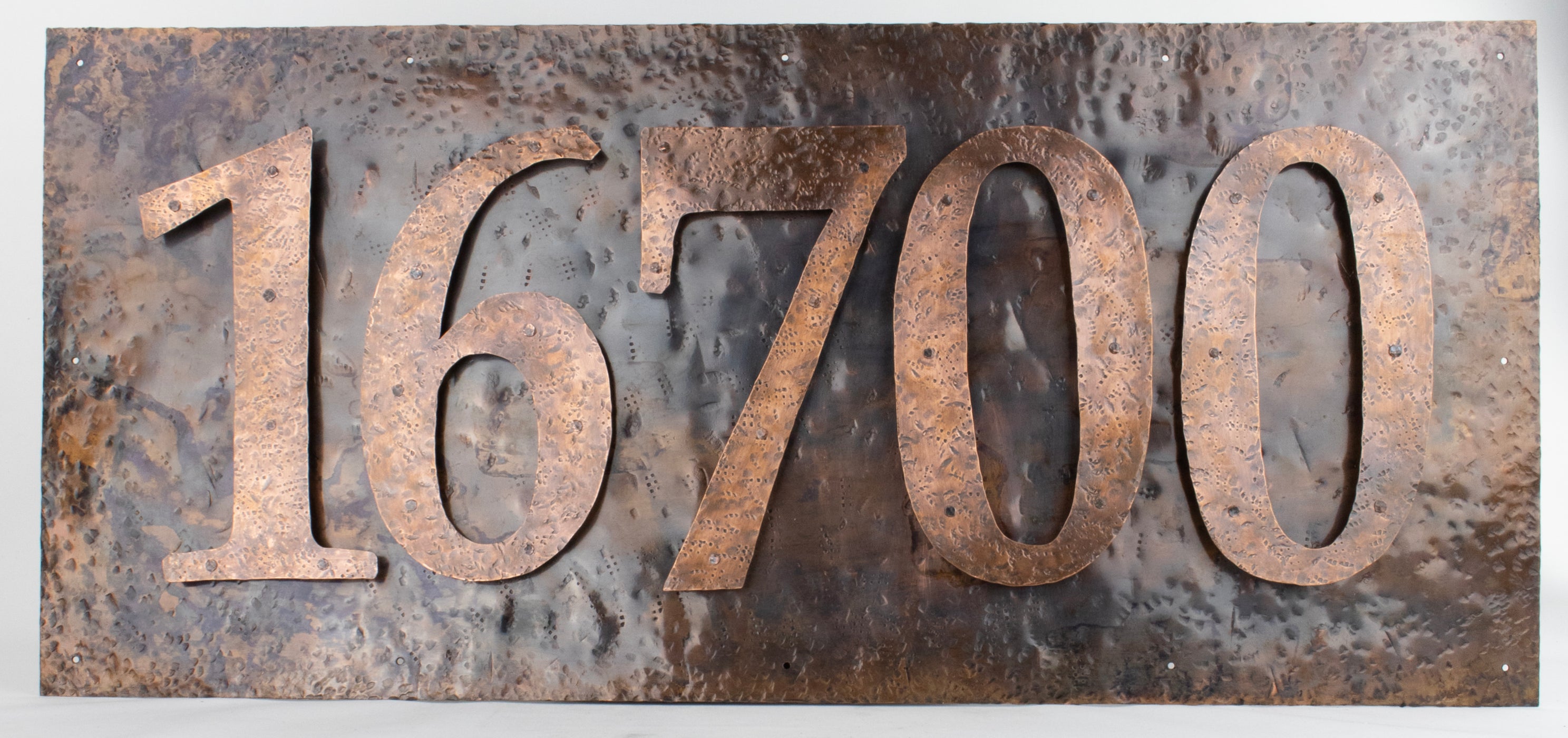 Address Plaque with Hand Forged Copper Metal Numbers– LPDstudios