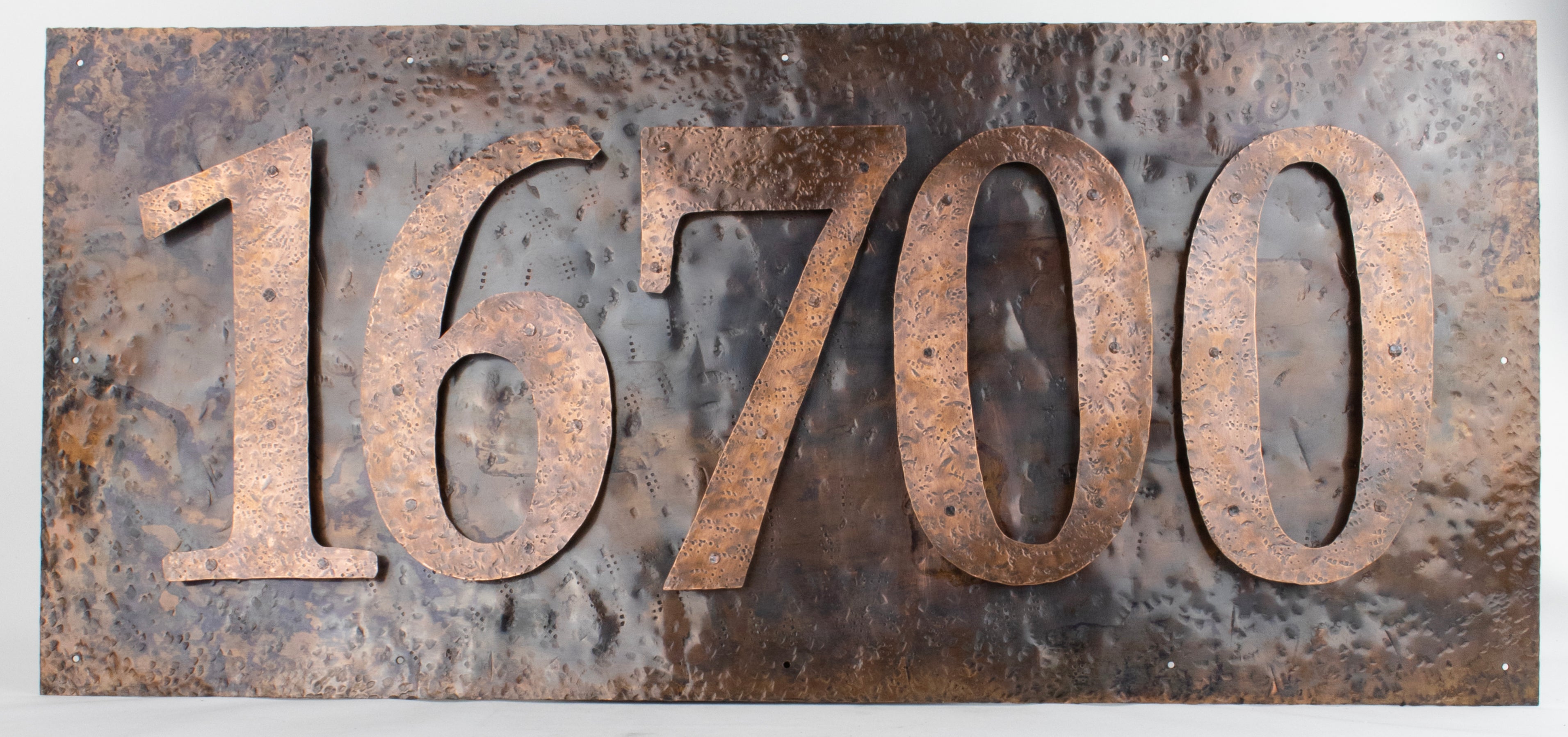 Address Plaque with Hand Forged Copper Metal Numbers– LPDstudios